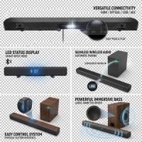 China Wireless Soundbar Speaker AS510-2.1 100W Karaoke Microphone High Surround Sound ARC HDMI for sale