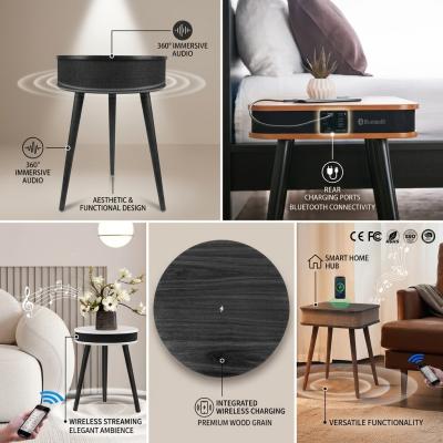 China Smart Coffee Table AT105 5W Audio Desktop NFC Wireless Charging Modern Living Room for sale