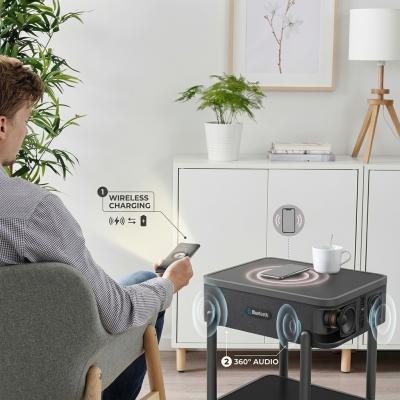 China Bluetooth table speaker manufacturer Table AT600R 20W 10W Coffee Wireless Charging Nightstand Modern Bedroom for sale