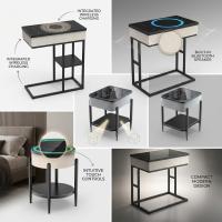 China Wireless Charging Side Table AT700 30W RMS 10W Karaoke Bedside Table Modern Bedroom for sale