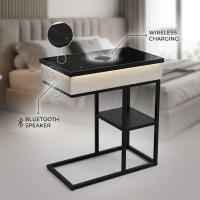 China Wireless Charging Side Table ATC639 65W Phone Bedside Table Modern Bedroom Built-in Speaker for sale