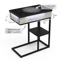 China Wireless Charging Side Table ATC639 65W Phone Bedside Table Modern Bedroom Built-in Speaker for sale