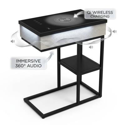China Wireless Charging Side Table ATC639 65W Phone Bedside Table Modern Bedroom Built-in Speaker for sale