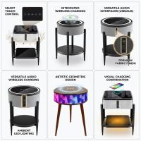 China Smart Table With Speaker ATC639 65W Charging Modern Bedside Wireless Charging Modern Bedroom for sale
