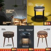 China Bluetooth Speaker Table AT600R 20W DSP 5.0 Wireless Charging Nightstand Modern Bedroom for sale