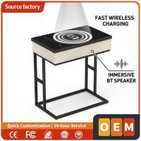 China Wireless Charging Side Table ATC730 65W RGB All Bedside Table Modern Bedroom Built-in Speaker for sale