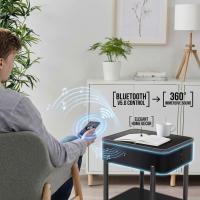China Wholesale Bluetooth Speaker Table ATC639 65W Charging Functional Clear Wireless Charging Nightstand for sale