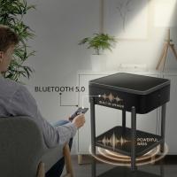 China Bluetooth Speaker Table ATC639 65W RMS 20W Charging Wooden Wireless Charging Nightstand for sale