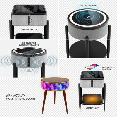 China Smart Table With Speaker AT105 20W 5.4 Charging Coffee Wireless Charging Modern Bedroom for sale