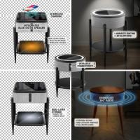 China Smart Table With Speaker ATC638 30W Charging RGB Bedside Wireless Charging Modern Bedroom for sale