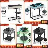 China Wireless Charging Side Table ATC609L 30W RGB Dynamic Bedside Table Modern Bedroom for sale