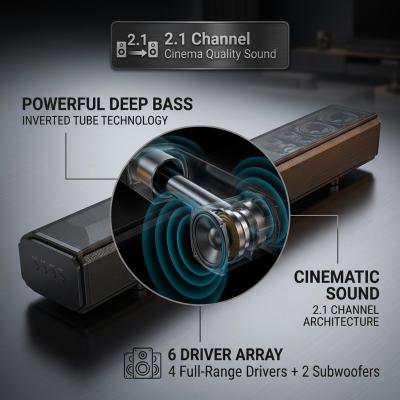 China Home Theater Soundbar system ASW280-2.1U 120W Karaoke Big Size Heavy Bass Immersive Audio for sale