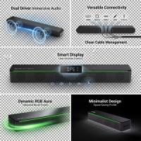 China PC Soundbar Speaker AS-P1 2.0CH 10W Short Desktop Audio Monitor Speaker Video Calls for sale