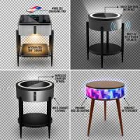 China Smart Table With Speaker ATC638 30W Charging RGB Bedside Wireless Charging Modern Bedroom for sale