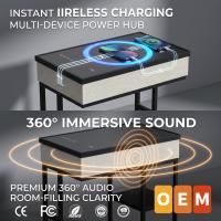 China Wireless Charging Side Table ATC609L 30W RGB Dynamic Bedside Table Modern Bedroom for sale