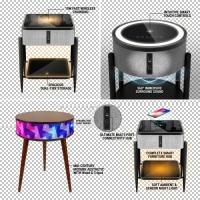 China Smart Table With Speaker ATC638 30W Charging RGB Bedside Wireless Charging Modern Bedroom for sale