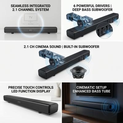 China Home Theater Soundbar system ASW250-5.1 Dolby 180W Premium DTS Heavy Bass Immersive Audio for sale