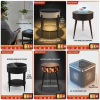 China Bluetooth Speaker Table ATC639 65W RMS 1 Charging Wireless Charging Nightstand Modern Bedroom for sale