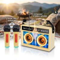 China Wireless Portable Bluetooth Speaker AS300 25W DSP Office Wooden Outdoor Party Long Battery for sale