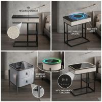China Wireless Charging Side Table AT105 5W RMS Table, Bedside Table Modern Bedroom Built-in Speaker for sale