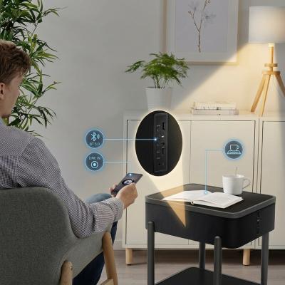 China Bluetooth Speaker Table ATC638 65W Charging Tables Smarter Wireless Charging Nightstand for hotel furniture for sale