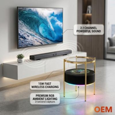 China Smart Home Audio AT105 5W 20W Charging MDF Modern Living Room Wireless Streaming for sale