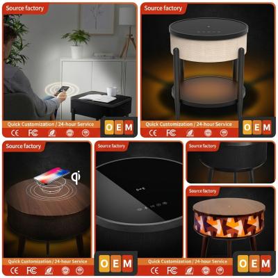 China Bluetooth Speaker Table ATC639 65W RMS 10W Charging Modern Wireless Charging Nightstand for sale