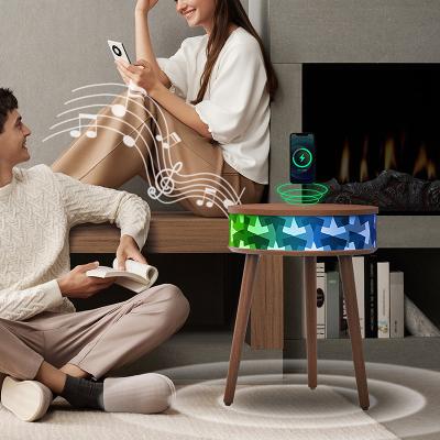 China 60W RGB Audio Coffee Table Smart Home Furniture with 10W Wireless Charging and TWS Stereo Sound for sale