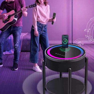 China ODM Smart Coffee Table — Sintered Stone Top, 15W Qi Charging, RGB Ambient Light for sale