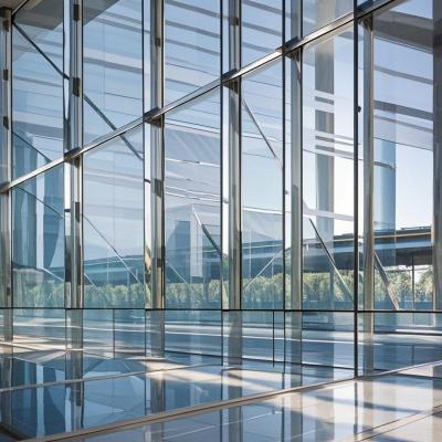 China Hidden Frame Aluminum Alloy Glass Curtain Wall - Double Layer Construction with Electrophoresis Finish for Commercial Buildings for sale