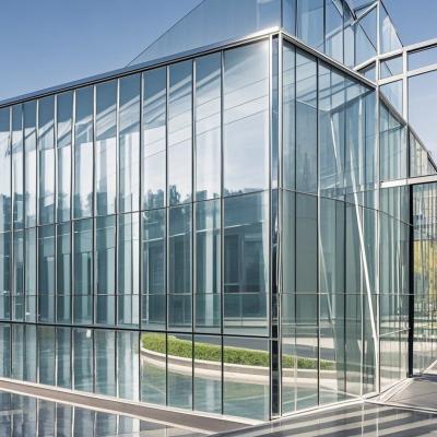 China Custom Color Aluminum Profile Glass Curtain Wall System - Double Layer Super White Tempered Glass for Exterior Walls for sale
