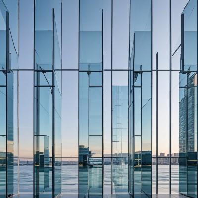 China Aluminum Alloy Soundproof Curtain Wall 1.2-1.5m Width Double Layer Energy Saving Thermally Broken Glass System for sale
