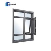 China Custom Double Glazed Aluminum Awning Window with 2.0mm 6063-T5 Profile and Tempered Glass for Bathroom Installation for sale