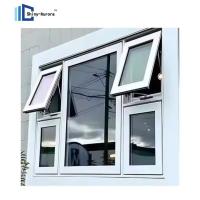 China Vertical Opening Top Hung Aluminum Awning Window 600×600mm with 1.6-2.0mm Frame Thickness for Commercial and Residential Use for sale