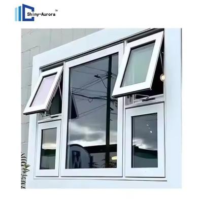 China Vertical Opening Top Hung Aluminum Awning Window 600×600mm with 1.6-2.0mm Frame Thickness for Commercial and Residential Use for sale