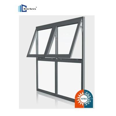 China Custom Aluminum Awning Window with 30° Opening Angle and 300mm Ventilation Gap - NFRC Certified Double Glazed Bathroom Window for sale