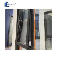 China SA-69 Waterproof Top Hung Double Glazed Aluminum Awning Windows with Soundproof and Storm Resistance for sale