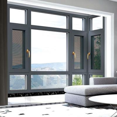 China Custom Aluminum Awning Windows 1.4-3.0mm Wall Thickness with Double Hollow Glass - Modern Design with Fireproof & Soundproof Features for sale