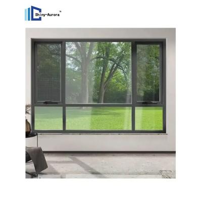 China Double Glazed Aluminum Chain Winder Awning Window with 2.0mm 6063-T5 Alloy Frame and NFRC Certification for sale