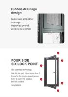 China White Aluminium Casement Window with 1.4-3.0mm Wall Thickness and Thermal Insulation for sale