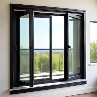 China Atomic White Commercial Aluminium Casement Window with 1.4-3.0mm Wall Thickness and Insulating Glass for sale