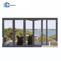 China Heavy Duty Aluminum Bifold Glass Doors - 50 Series Waterproof Sliding Folding System with NFRC Certification for sale