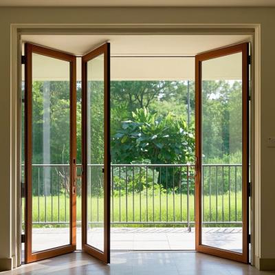 China Aluminum Folding Door with 10+ Year Warranty - Waterproof Concertina Sliding Doors in Multiple Glass Options for sale
