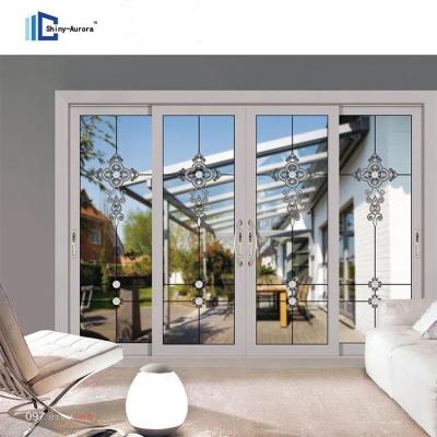 China Three Rail Broken Bridge Aluminum Sliding Door with 40dB Sound Insulation and 4500Pa Wind Resistance for Villas for sale