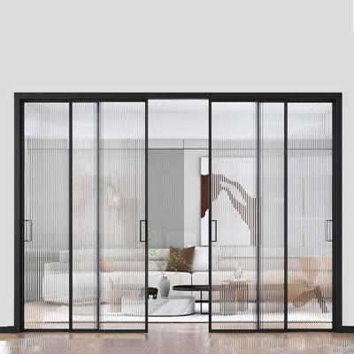 China 50 Series Aluminum Bifold Sliding Doors - Waterproof Folding Glass Door with 3-Leaf Design for Home & Office for sale