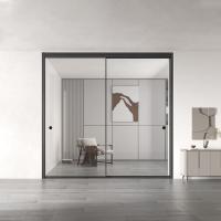 China 50 Series Commercial Aluminum Sliding Glass Doors - Black French Finish, NFRC Certified, 20000 Sqms Monthly Capacity for sale