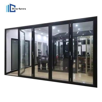 China 50 Series Aluminum Frame Tempered Glass Sliding Door for Balcony Partition Custom Color for sale