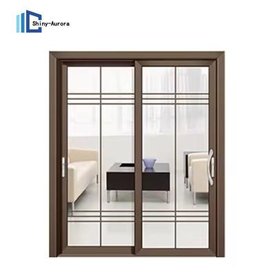 China Aluminum Double Glass Sliding Door 50 Series Modern Style Custom Color for Home Hotel for sale