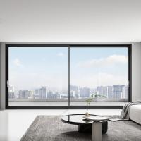 China Thermal Break Aluminum Sliding Door 2mm Frame Horizontal Opening Glass Door for Commercial Use for sale