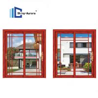 China Aluminum Sliding Glass Door Black French Style Double Layer Tempered Glass 1800mm for sale